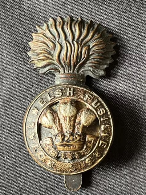 Ww1 Royal Welsh Fusiliers All Brass Cap Badge £699 Picclick Uk
