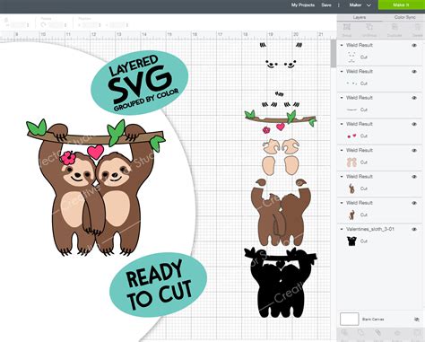 Valentines Sloth Svg Bundle Creative Vector Studio