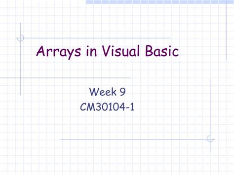 Ppt Arrays In Visual Basic Powerpoint Presentation Free Download Id3480322