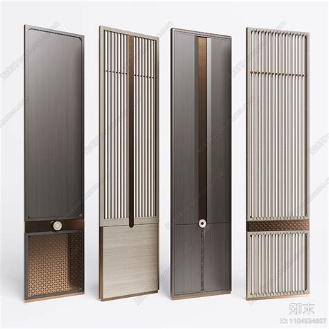 新中式屏风构建3d模型下载【id1104934607】知末3d模型网 Door Design Modern Door Design