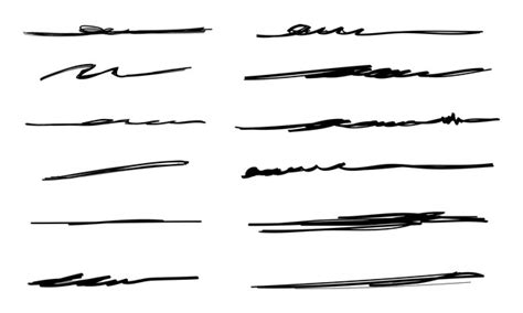 Набор нарисованных вручную линий элемент дизайна Doodle с подчеркнутыми