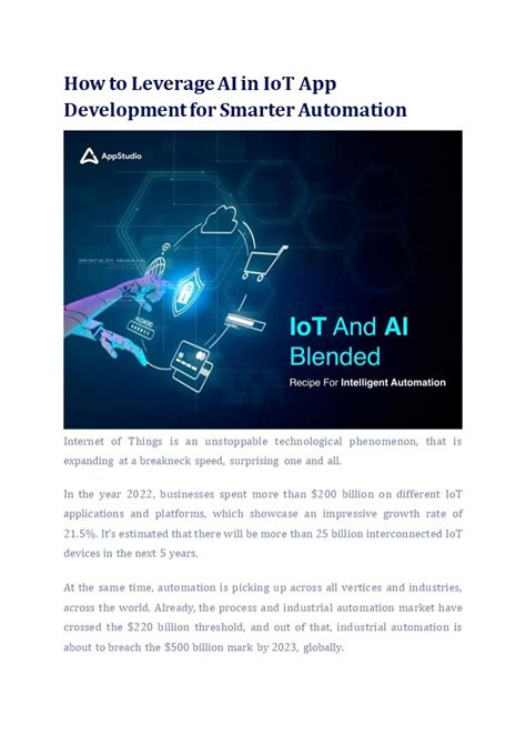 ppt how to leverage ai in iot app development for smarter automation