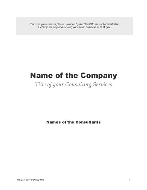 Format Consulting Services Report Name Of The Company Title Of Your