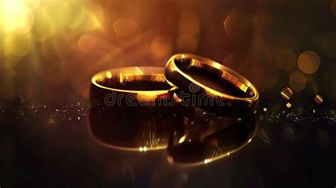 Loves Commitment Romantic Celebration With Gold Wedding Rings Generative Ai Stock Illustration