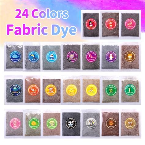 24 Color Fabric Dye Tie Dye Powder Cold Water Textiles Dye 10g Shopee