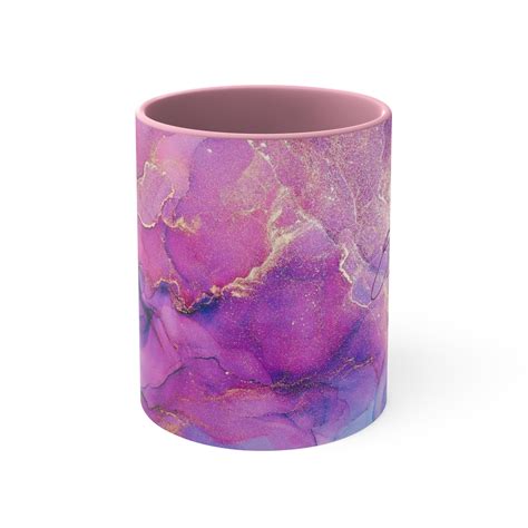 Custom Pink Gold Marble Mug Personalized Marble Coffee Cup Custom