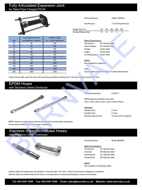 Ea Articulated Exp Joint Data Sheet 2019 S Pdf Pipe Fluid
