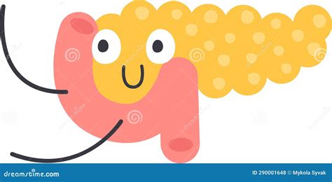 Pancreas Organ Character Stock Vector Illustration Of Health 290001648
