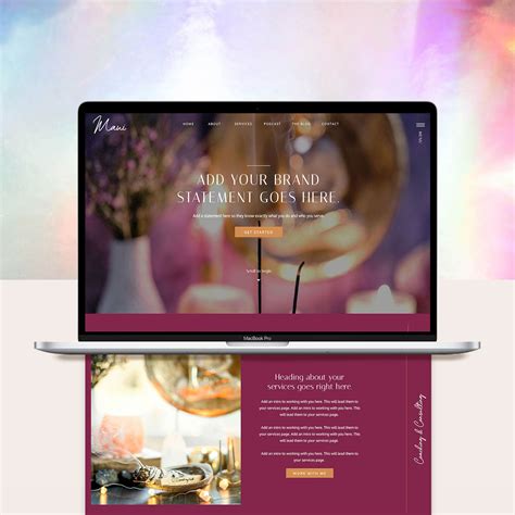 Magenta And Gold Spiritual Showit Website Template For Coaches Maui