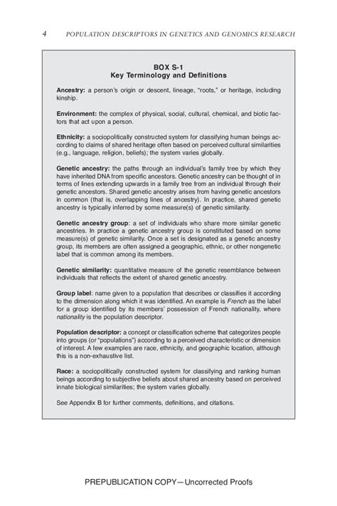 Summary Using Population Descriptors In Genetics And Genomics
