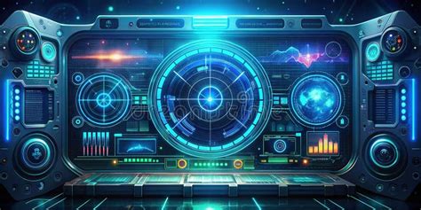 Immersive Futuristic Hud Gui Interface A Glowing Minimalist Scifi