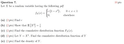 solved 10 pts question 7 let x be a random variable having