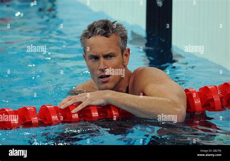 Great Britains Mark Foster After Finishing His Heat Of The Mens 50m
