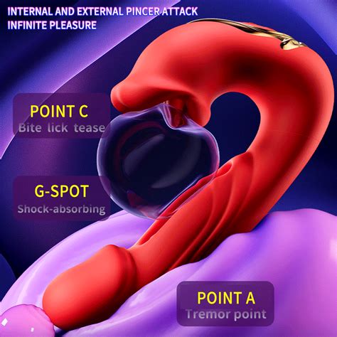 Female Vibrator 3 In 1 Tongue Clitoral Vibrator With 5 Tongue Licking