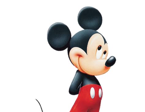 A Cartoon Mickey Mouse Is Standing On One Leg And Has His Head Turned To The Side