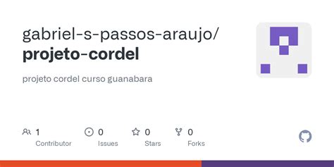 Github Gabriel S Passos Araujo Projeto Cordel Projeto Cordel Curso