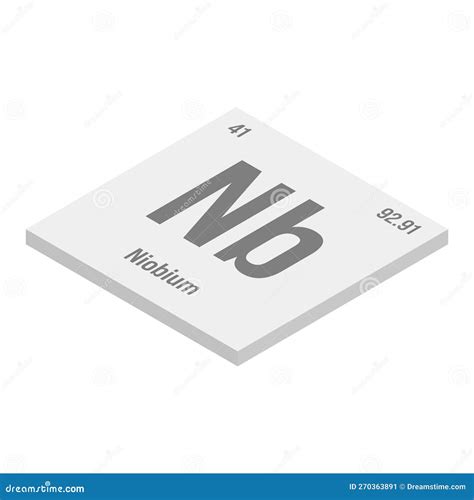 Niobium Nb Periodic Table Element Royalty Free Illustration 270363891