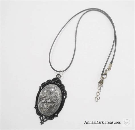 Larvikite Pendant Energy Stone Crystals Gothic Gift Gothic Jewelry Gothic Girl For Her Gift