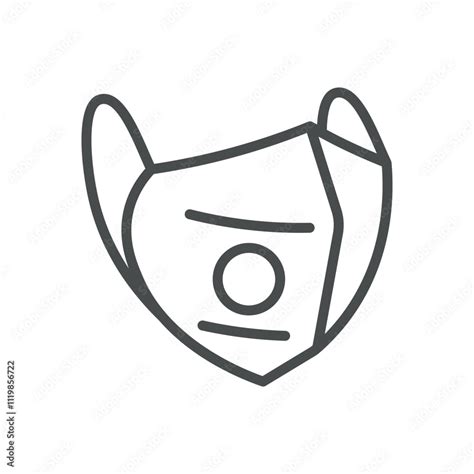 Protective Face Mask Icon Thin Line Illustration Of N95 Respirator For