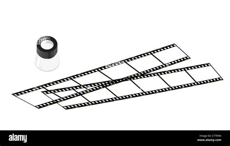 illustrations of slide loupe and slide films old way of taking photos