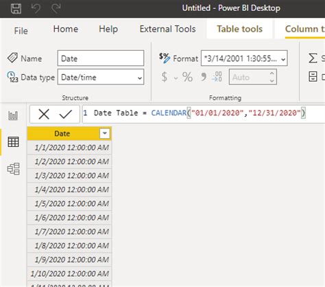 Creating A Simple Calendar Via DAX For Power BI HACK DBA
