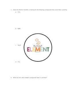 Ionic V Covalent Review Assignment By In Your Element TPT