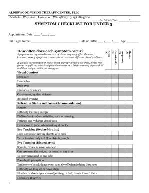 Fillable Online Optometrists Alderwood Vision Therapy Center Nancy