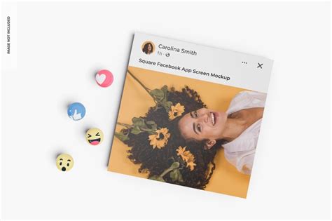 Premium Psd Square Facebook App Screen Mockup