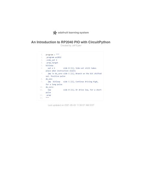 Adafruit Rp2040 Pio User Manual