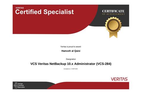 Hamzah Alqaisi On Linkedin Veritas Netbackup Vcs284 Certification Dataprotection 31
