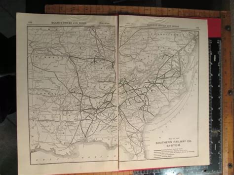 ORIGINAL 1914 SOUTHERN Railroad System Map Routes Depots S0U Ryhistory