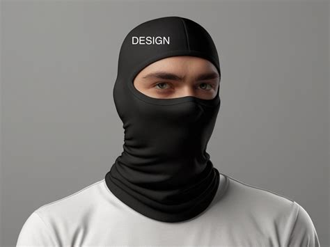 Black Balaclava Ski Mask Mockup Streetwear Etsy