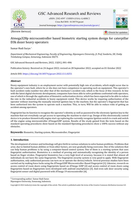 Pdf Atmega328p Microcontroller Based Biometric Starting System Design