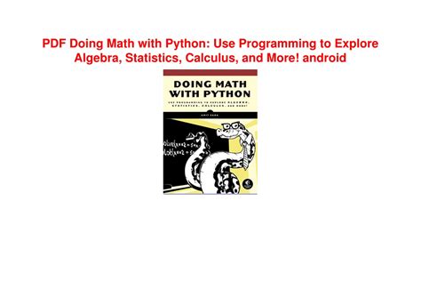 Ppt Pdf Doing Math With Python Use Programming To Explore Algebra