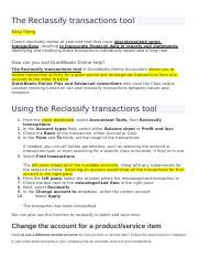 The Reclassify Transactions Tool Docx The Reclassify Transactions Tool Easy Fixing Clients