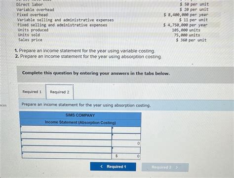 Solved 1 Prepare An Income Statement For The Year Using