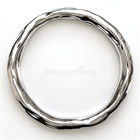 Smooth Silver Metal Ring With Fluid Texture On White Background Stock Image Image Of