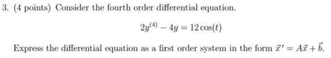 Solved 4 Points Consider The Fourth Order Differential