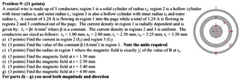 Solved Problem 9 21 Points A Coaxial Wire Is Made Up Of 3