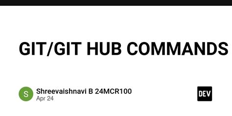 Gitgit Hub Commands Dev Community