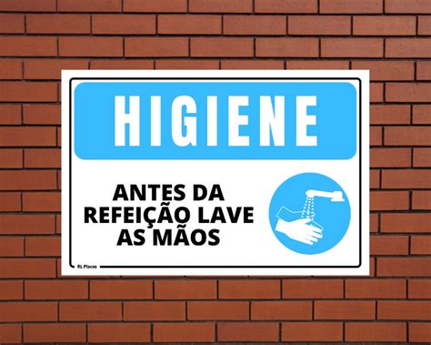 Placa Higiene Antes da Refeição Lave as Mãos x CM Elo