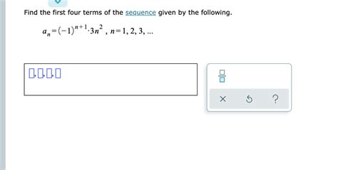 solved find the first four terms of the sequence given by