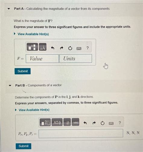Solved Part A Calculating The Magnitude Of A Vector From Chegg