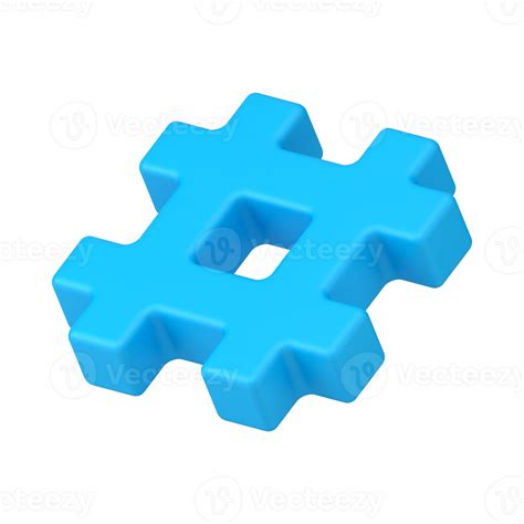 Web Symbol Hashtag 3d Icon Network Blue Sign Hashing Messages In Media