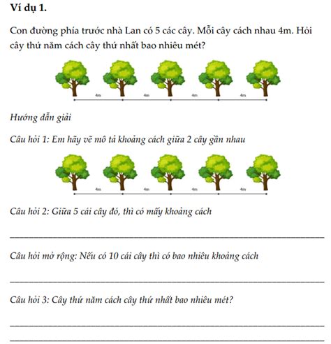 Hướng dẫn giải bài toán trồng cây Ôn luyện Toán 3 Phần 5