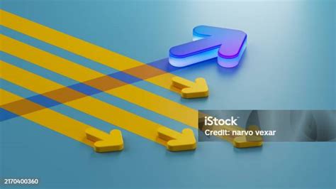 화살표 은유 승리 전략 효율성 혁신 및 비즈니스 개념 팀워크 및 리더십의 성공 달라져 기하학적 구성 밝은 배경 현대 미술 미학 3d 렌더링 3차원 형태에 대한 스톡 사진 및