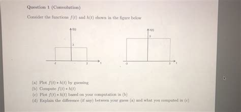 solved question 1 convolution consider the functions f t