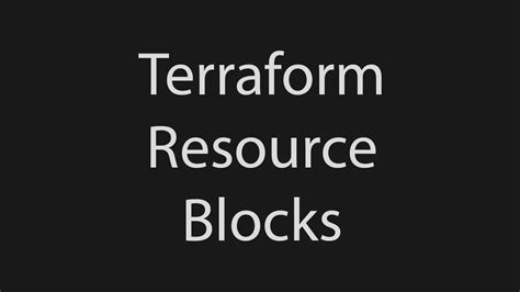 Terraform Basics Resource Blocks Totally Tech Tom Youtube