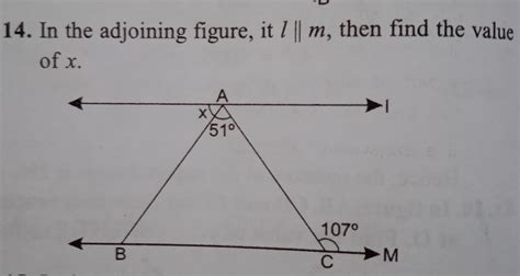 14 In The Adjoining Figure It L∥m Then Find The Value Of X Filo