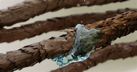 3d Animation Of The Macro Restoration Of The Brown Hair Scale Structure